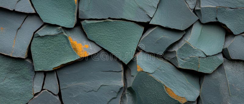 A Close-up View of a Wall Made of Irregularly Shaped, Dark Gray Stones ...