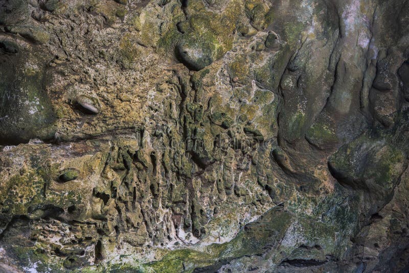 Close-up View of Wall Texture in Mountain Cave. Stock Image - Image of ...