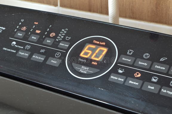 Close Up View of Washing Machine Digital Control Panel Stock Photo ...