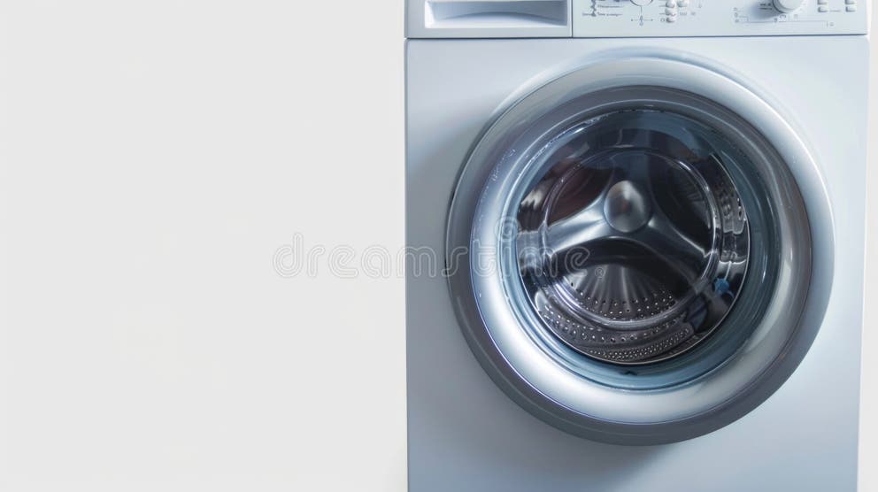 A Close-up View of a Washing Machine in a Room Stock Image - Image of ...