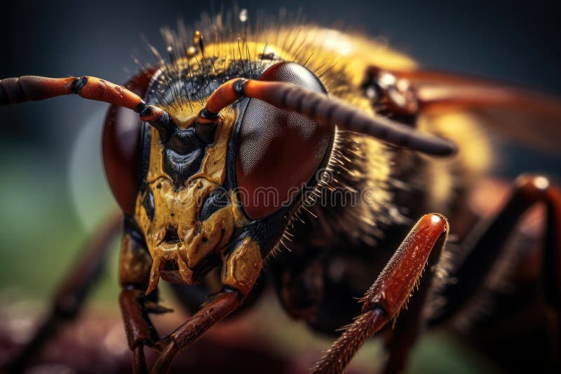 Close-up View of a Wasp S Face Stock Image - Image of entomology ...