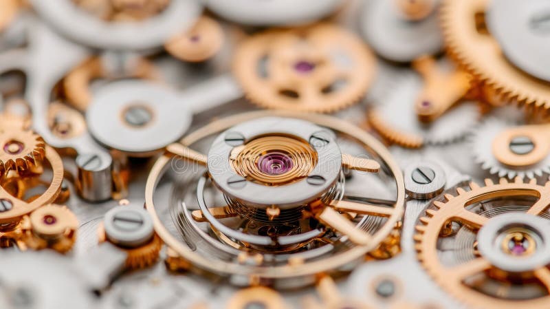 A Close-up View of a Watch S Intricate Inner Workings. Stock Photo ...