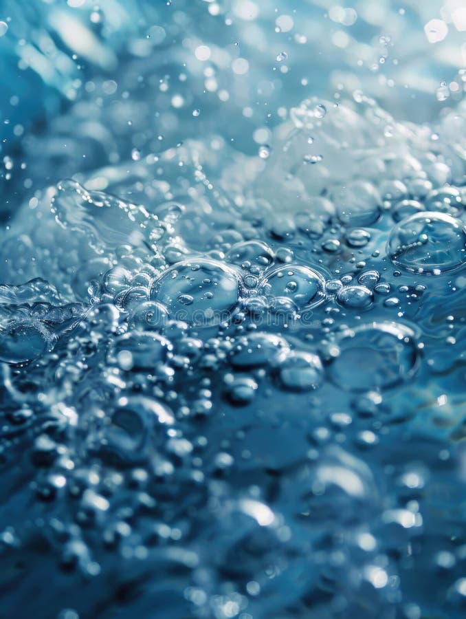 A Close-up View of Water Bubbles Forming on the Surface, with Details ...