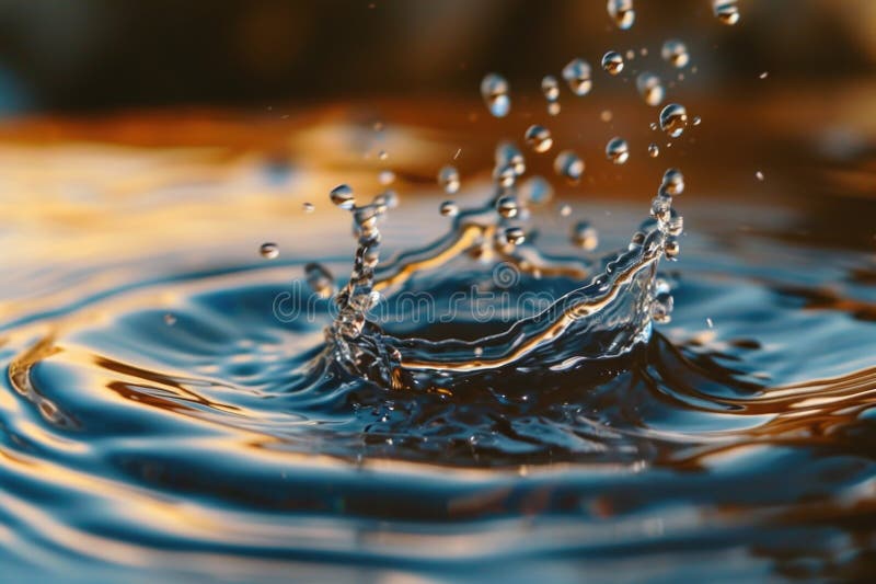 A Close-up View of a Water Drop in a Pool. Perfect for Nature and Water ...