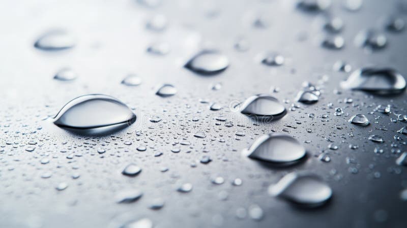 Close-up View of Water Droplets on a Smooth Surface Create a Refreshing ...