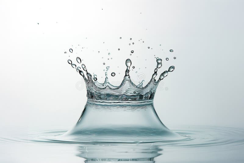 A Close-up View of Water Splashing and Forming a Crown Shape after an ...