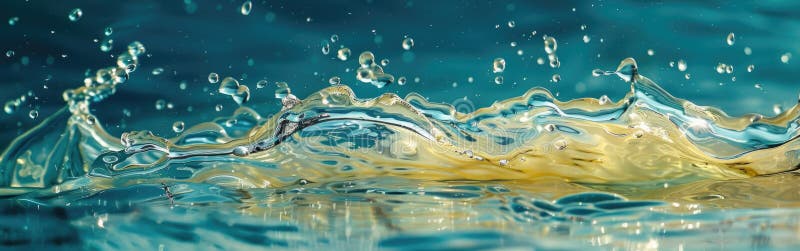 Close Up View of Water Splashing on the Surface, Creating Dynamic ...