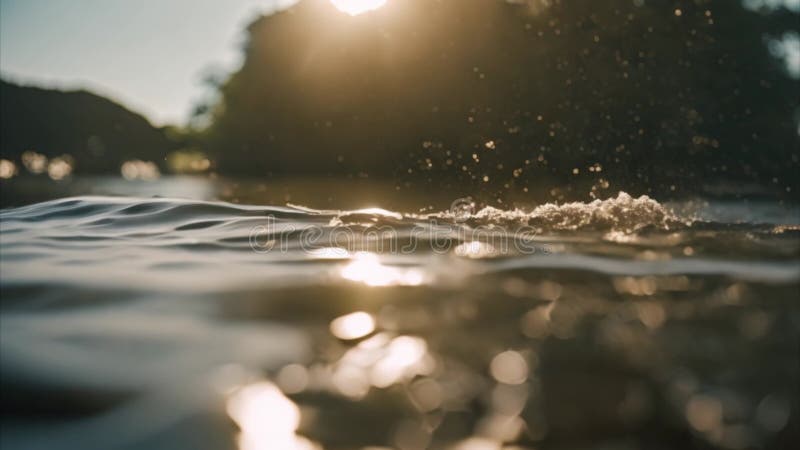 Sunlit Water Surface stock video. Video of natural, sunlight - 347214915