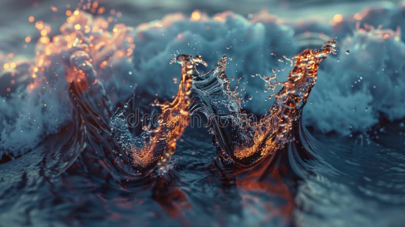 A Close Up View of a Wave with a Crown on Top. Suitable for Royal or ...