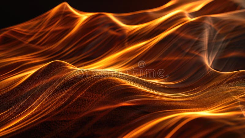Close-up View of a Wavy Surface with Flames Burning Bright Stock Image ...