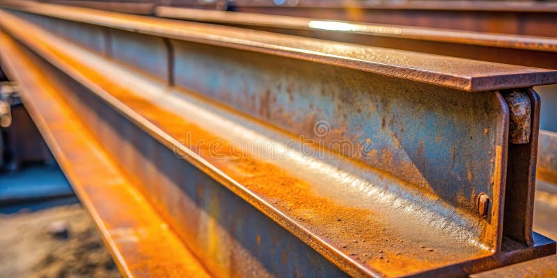 Close-up View of Weathered Steel Beams, Showing Texture and Rust ...