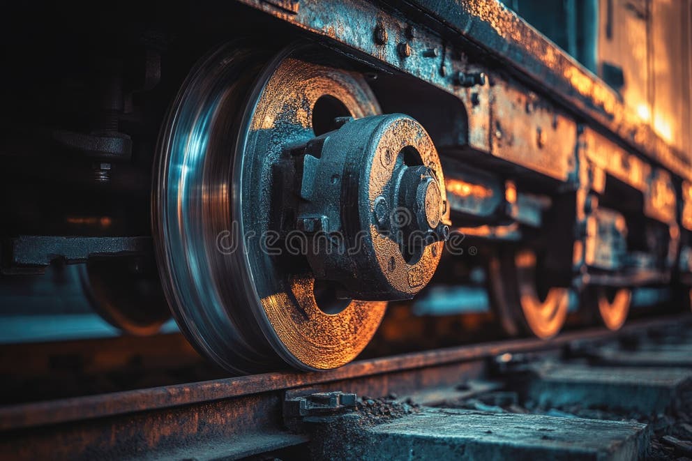 A Close-up View of the Wheels of a Train Stock Image - Image of ...