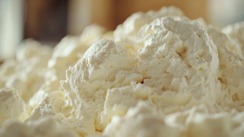 A Close-Up View of Whipped Cream, Soft and Fluffy Stock Illustration ...