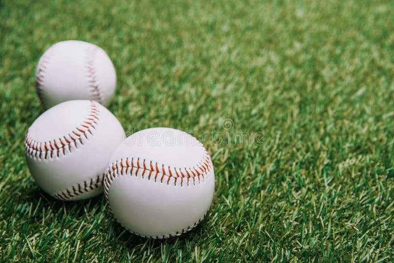 Close Up View of White Baseball Balls Stock Image - Image of exercise ...