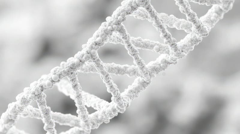 Close Up View of White DNA Helix Structure Stock Illustration ...
