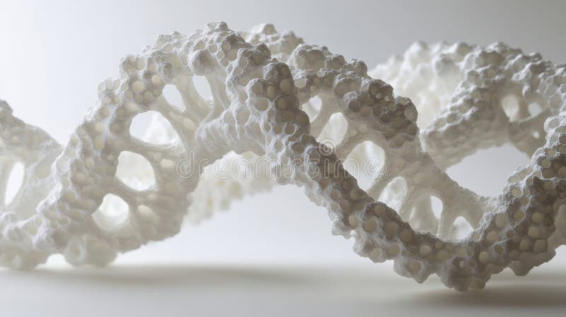 Close Up View of White DNA Helix Structure Stock Illustration ...