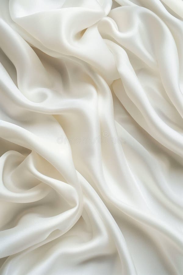 Close-up View of White Fabric with Intricate Wavy Texture Folded in ...