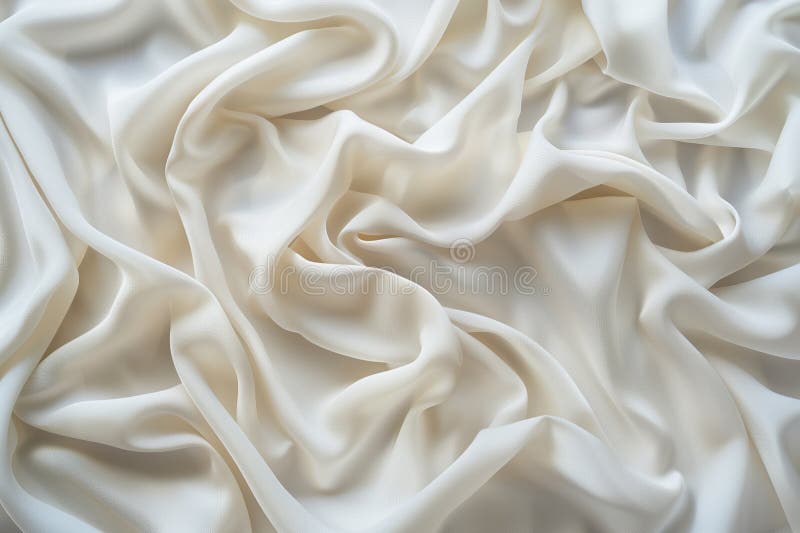 Close-up View of White Fabric with Subtle Gray Border. Crumpled Texture ...