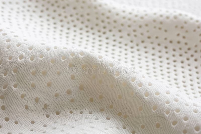 Close-up View of a White Fabric Texture with Small Holes, Emphasizing ...