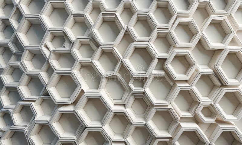 Close-up View White, Honeycomb-like Pattern on Surface, with Repeating ...