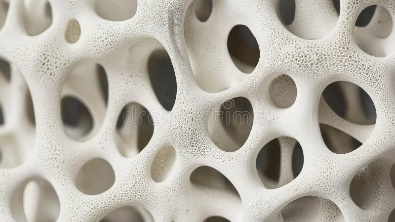 A Close-up View of a White, Porous, and Textured Surface with a Network ...
