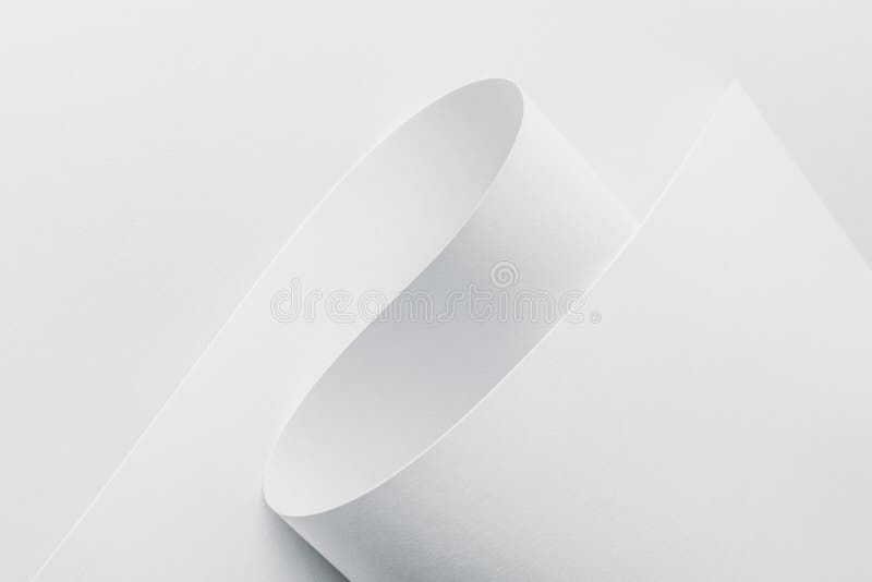 Close-up View of White Rolled Paper on White Background Stock Image ...