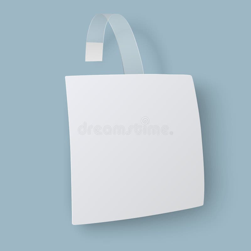 Close Up View of White Square Paper Advertising Wobbler Isolated Stock ...