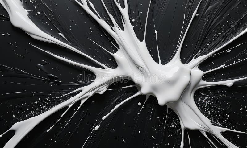 Close-up View White Substance, Resembling Liquid or Paste, with Chaotic ...
