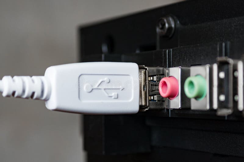 USB Cable is Connected To a Personal Computer Stock Image - Image of ...