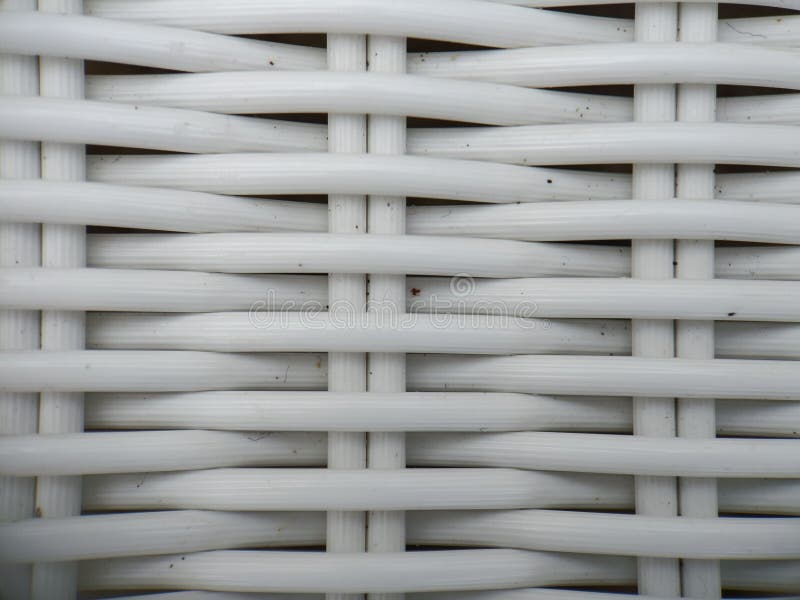 Close-Up of White Woven Plastic Rattan Texture Stock Photo - Image of ...