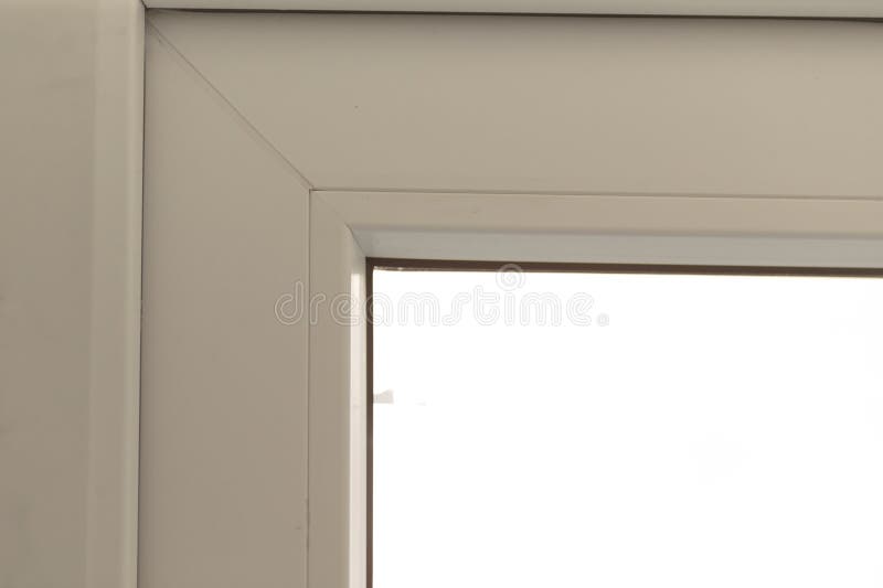 This is a Close Up View of a Window Frame Set Against a White ...