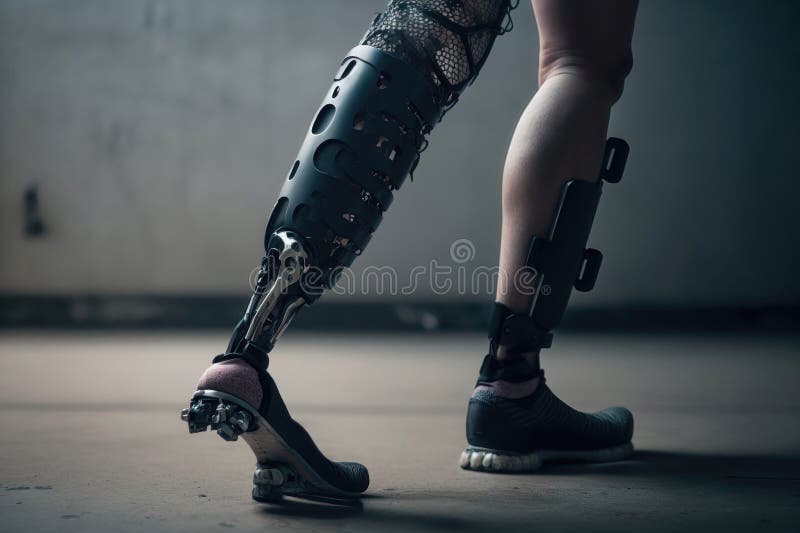 Close Up View of Woman with Leg Prosthesis. AI Generation Stock ...
