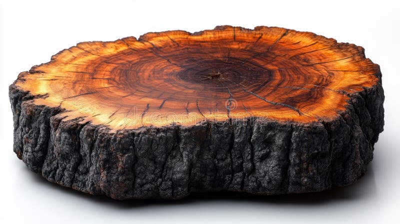 Wooden Tree Slice with Beautiful Grain Pattern Stock Illustration ...