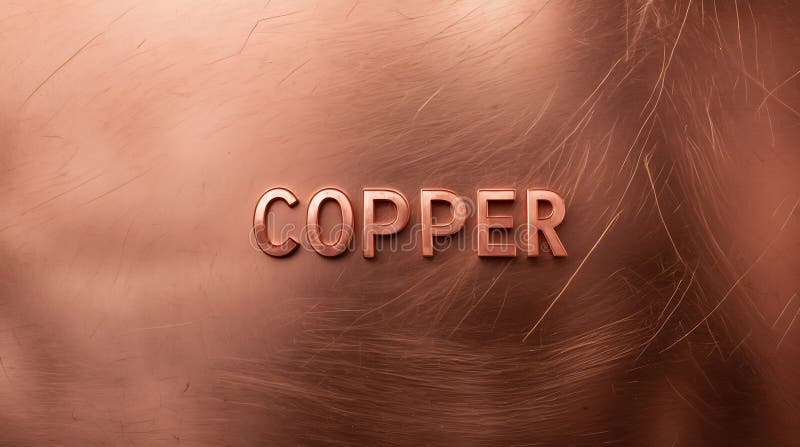 Copper Textural Detail Showcasing Typography on a Scratched Copper ...