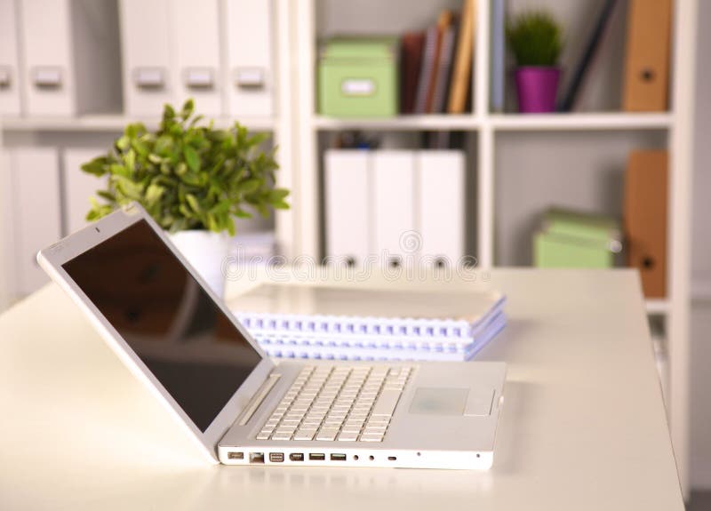 Close Up View of a Work Desk Interior with a Stock Image - Image of ...