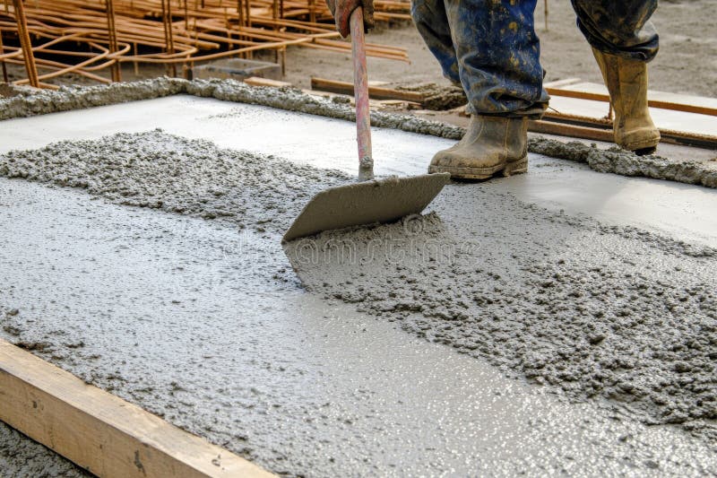 A Close-up View of a Worker S Hand Spreading Cement Plaster on a Wall ...