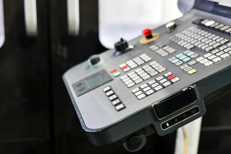 Close-up View of the Working Control Panel of the Cnc Machine is ...