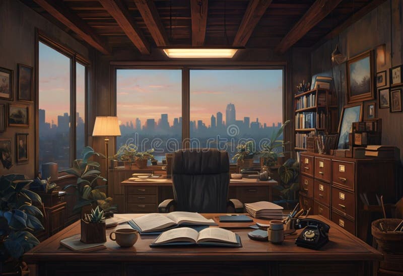 Close Up View of Working Space Table with Computer in Stylish Room ...