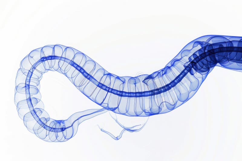 A Close-up View of a Worm on a Blue and White Background Stock Image ...