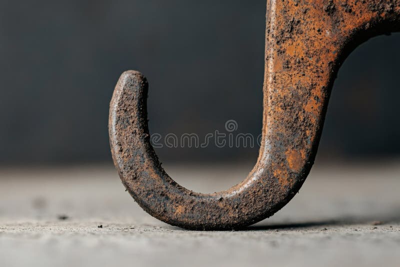 Rusty Hook Rests on a Gritty Surface Under Soft Light. Generative AI ...