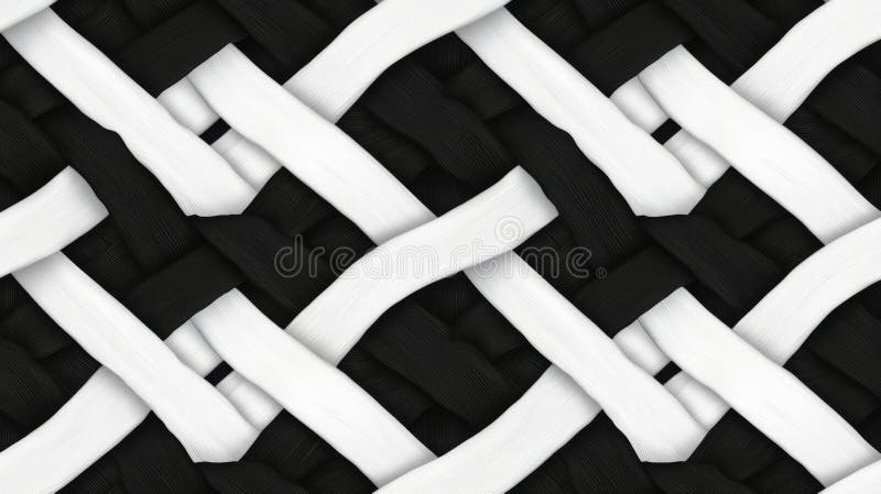 A Close-up View of a Woven Fabric with Alternating Black and White ...
