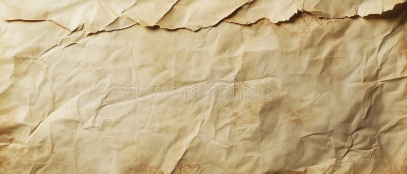 A Close-Up View of Wrinkled and Stained Brown Paper Stock Illustration ...