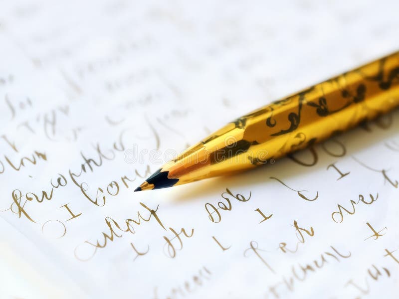 Close Up View of Writing Letter on Notebook Stock Illustration ...
