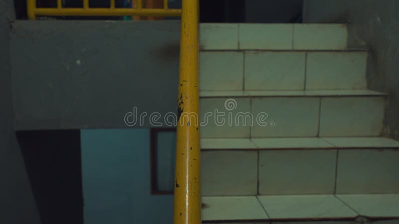 Yellow Handrail by Staircase Stock Video - Video of house, moody: 343817235