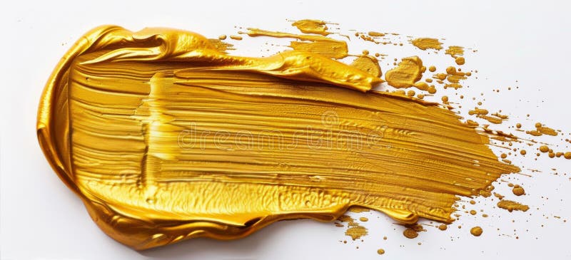 Yellow Paint Smudge on White Background Stock Image - Image of fluid ...