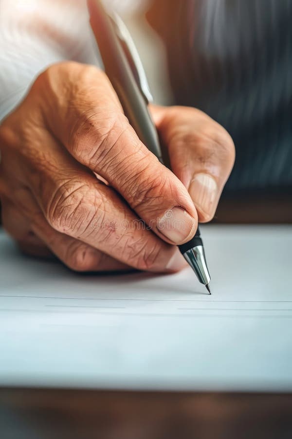 Close Up View of a Young Man Focused on Writing on Notepad while ...
