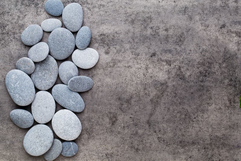 Spa Flowers and Massage Stone, on Grey Background. Stock Photo - Image ...
