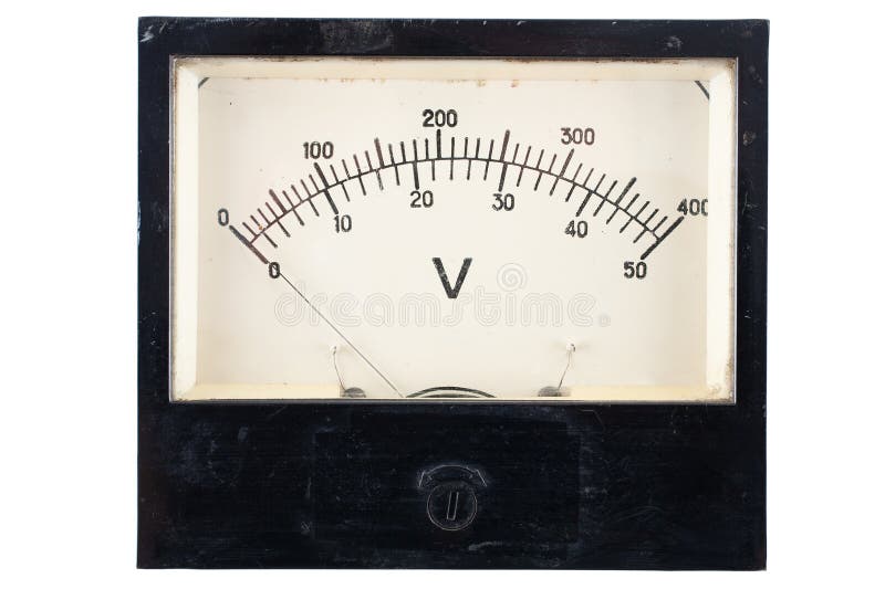 Close-up of an Vintage Ancient Voltmeter Stock Image - Image of power ...