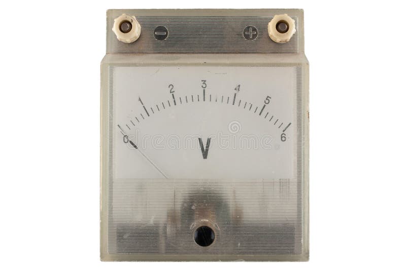 Close-up of an Vintage Ancient Voltmeter Stock Image - Image of ...