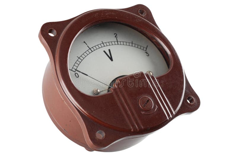 Close-up of an Vintage Ancient Voltmeter Stock Photo - Image of machine ...